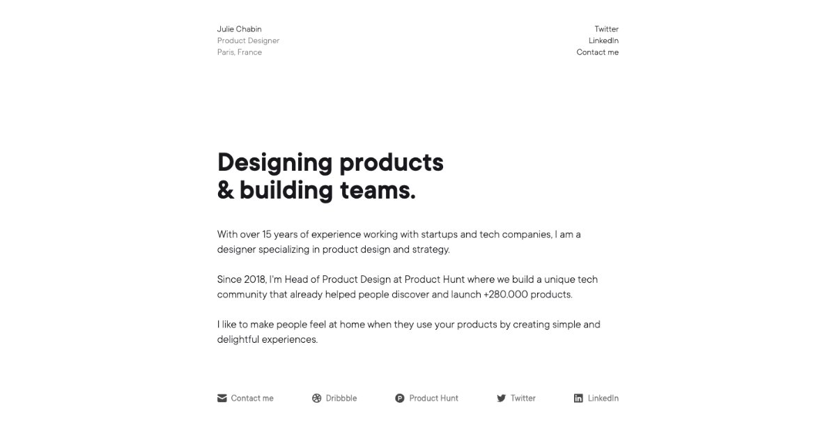 Julie Chabin - UX & Product Designer Portfolio Inspiration
