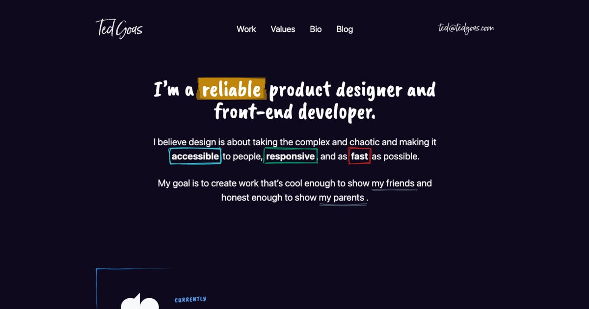 Ted Goas - UX & Product Designer Portfolio Inspiration