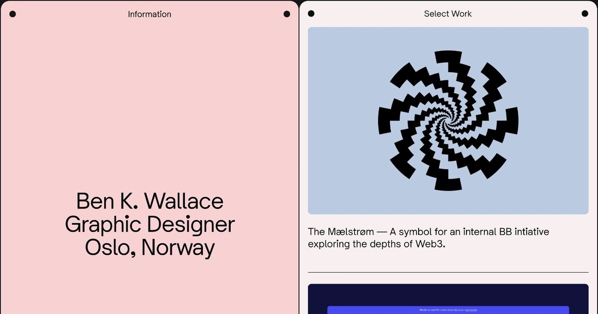 Ben K. Wallace - Creative Designer Portfolio Inspiration