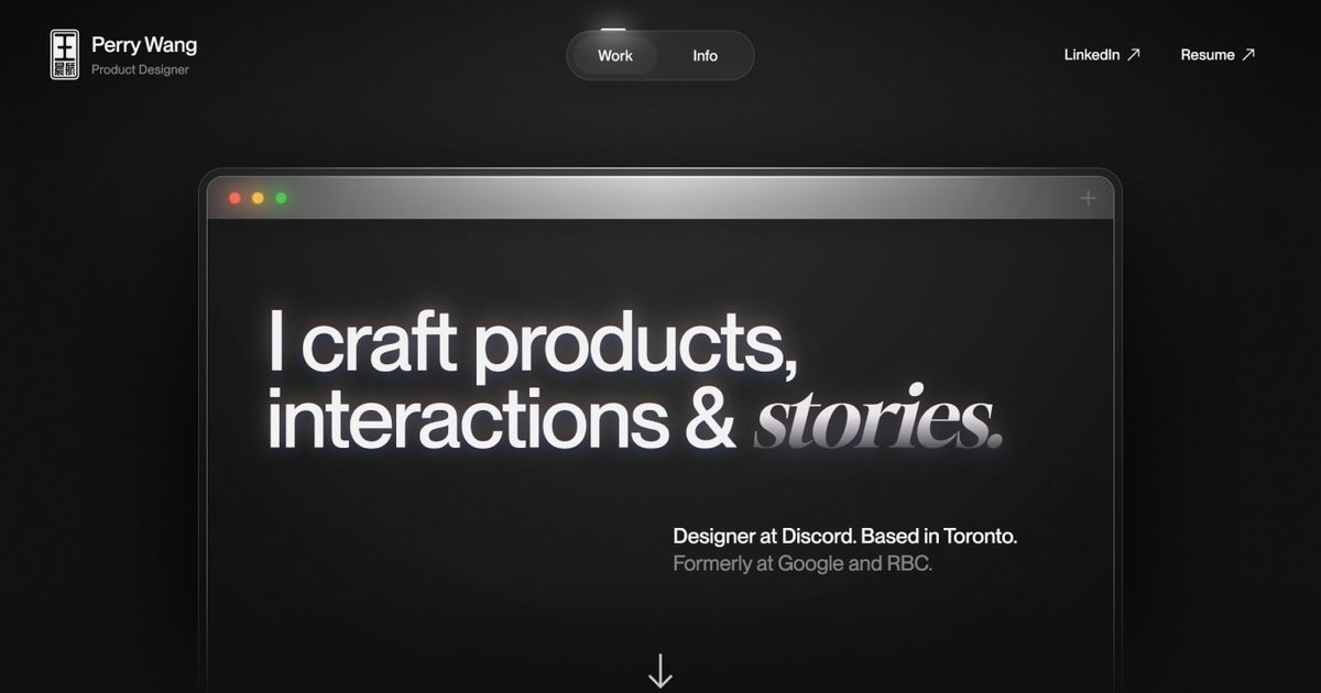 Perry Wang - UX & Product Designer Portfolio Inspiration