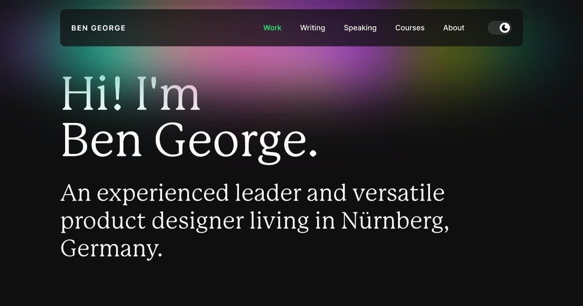 Ben George - UX & Product Designer Portfolio Inspiration