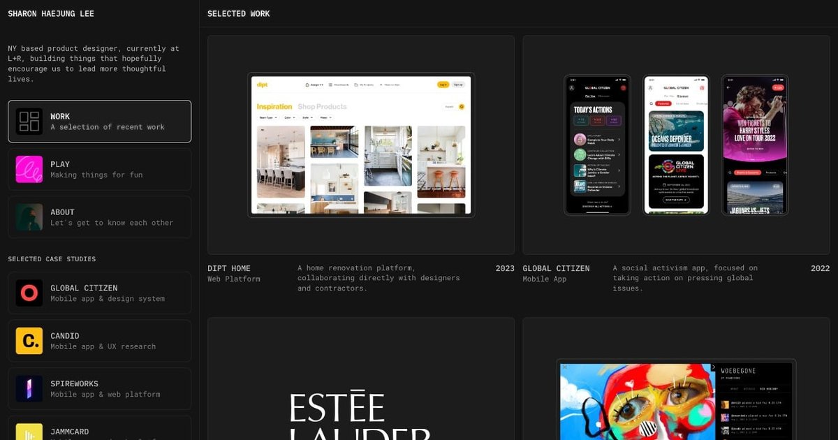 Sharon Haejung Lee - UX & Product Designer Portfolio Inspiration
