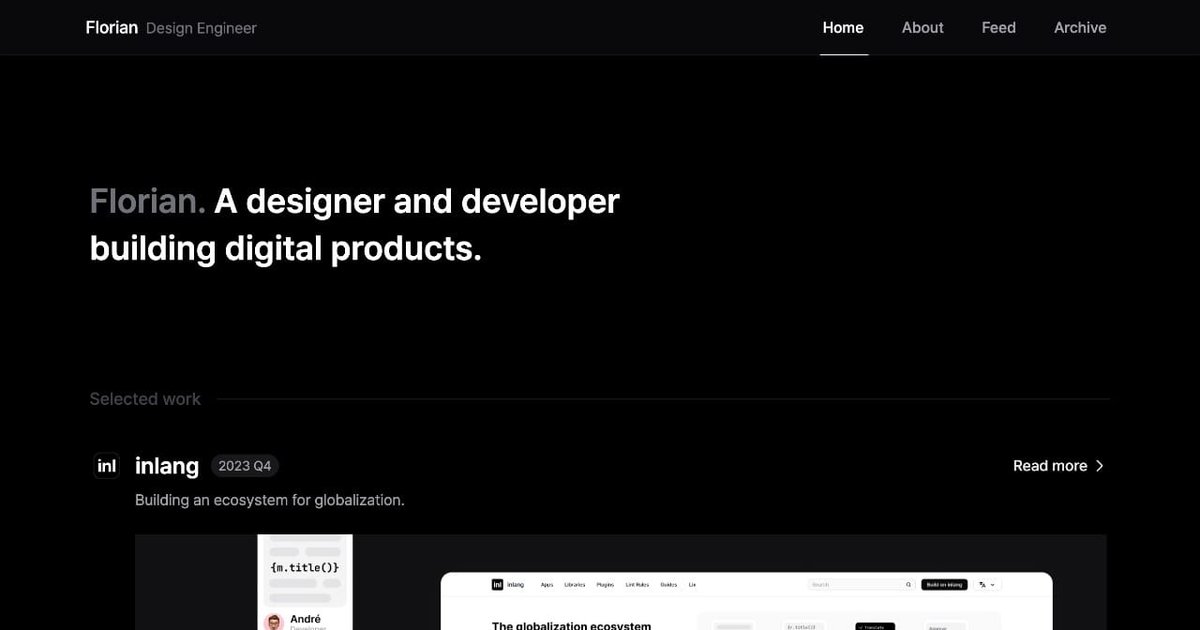 Florian - UX & Product Designer Portfolio Inspiration