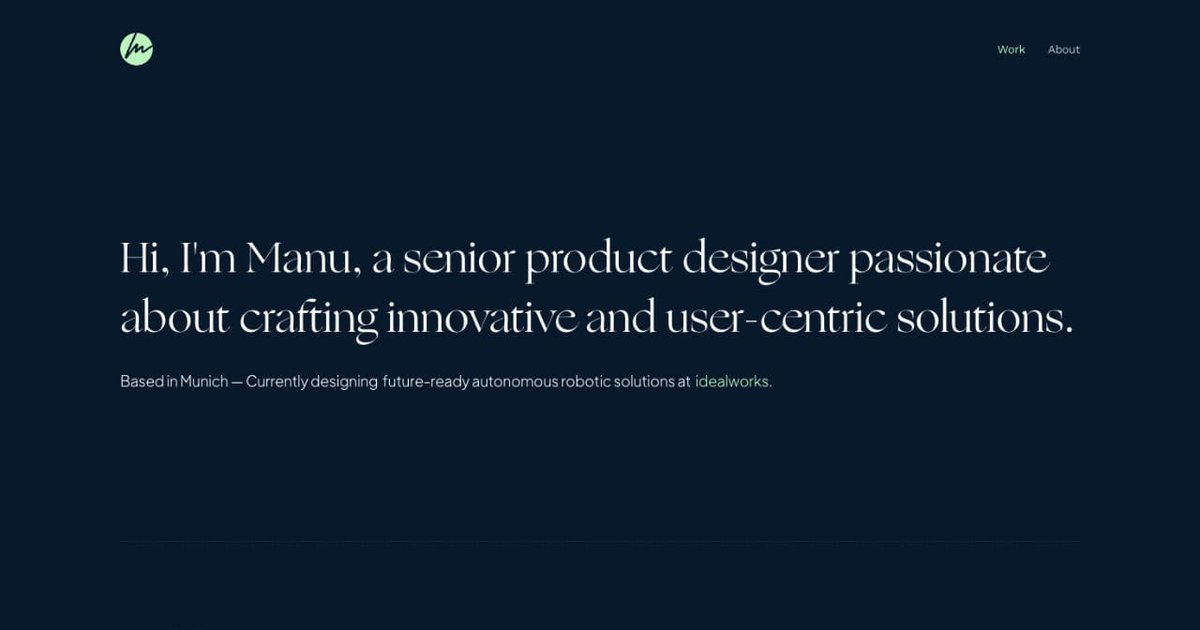 Manu Mohanan - UX & Product Designer Portfolio Inspiration