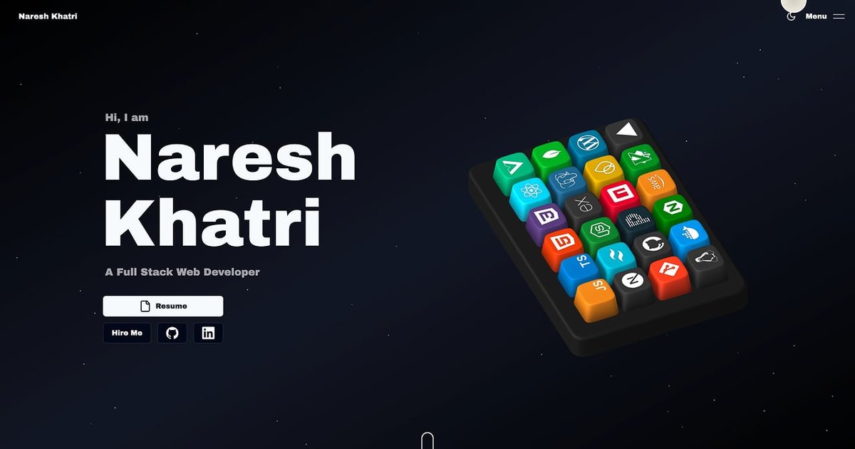 Naresh Khatri Software Developer Portfolio Inspiration