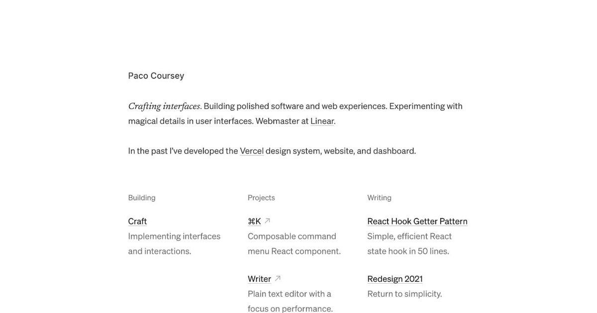 Paco Coursey - UX & Product Designer Portfolio Inspiration